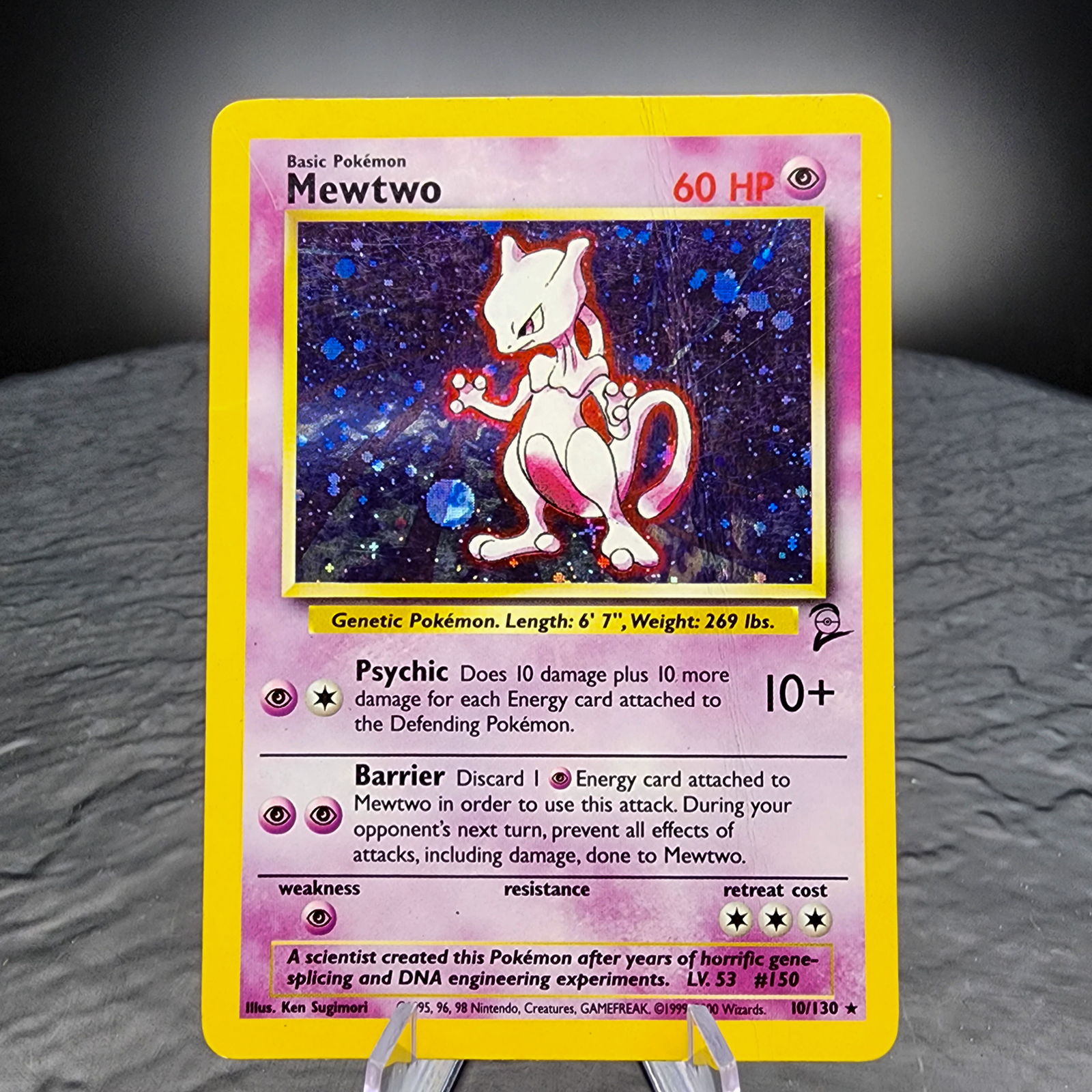 Pokemon Base Set 2 Mewtwo Card - Rare Holo BS2 10/130 - Collectible ...