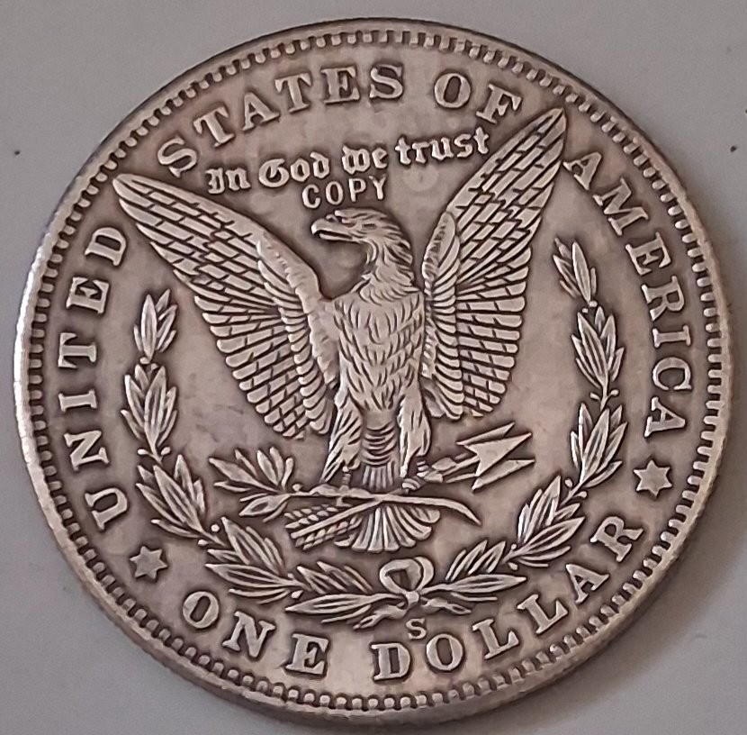 3 MORGAN Silver Dollar US COPY Coins 1887 1888 1889 Circulated Antique ...