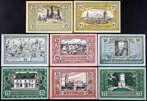 CANTH / KATY WROCŁAWSKIE 1922 Complete Color Series German Notgeld ...