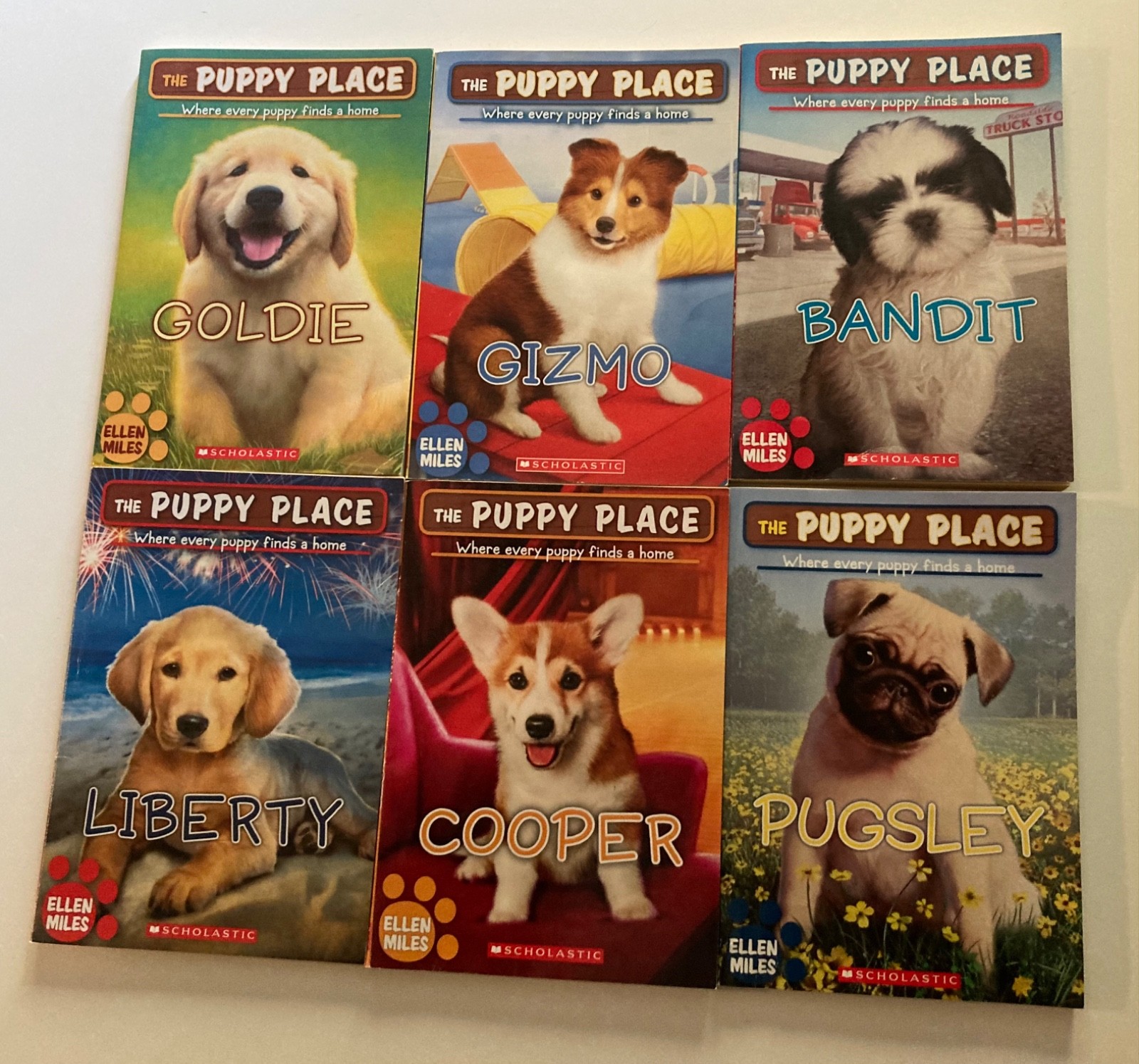 Lot of 6 - The Puppy Place books GIZMO BANDIT GOLDIE PUGSLEY LIBERTY ...
