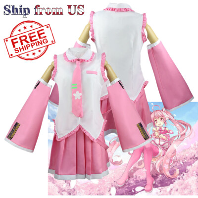 Vocaloid Hatsune Miku Uniform Dress Costume Top Skirt Suit For Cosplay ...