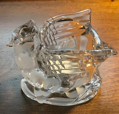 Gorham Lead Crystal Cardinal Votive Candle Holder 3" Holiday Traditions ...