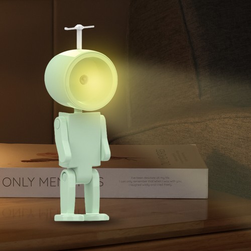 LED Bedside Lamp Dimmable Spaceman Book Light Gifts for Children (round ...