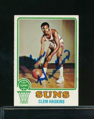 1973 Topps #59 Clem Haskins signed autographed Suns clean card & sig 02 ...