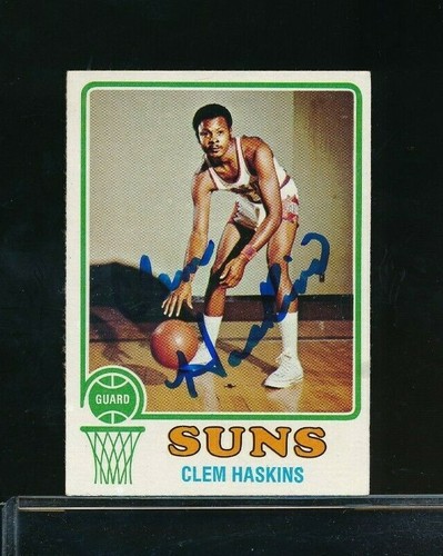 1973 Topps #59 Clem Haskins signed autographed Suns clean card & sig 02 ...