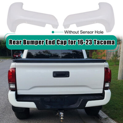 Rear Bumper End Cap WHITE W/O Sensor Hole Set Pair For Toyota Tacoma ...