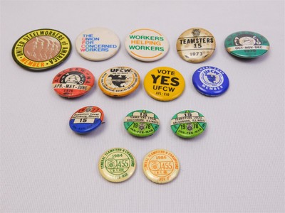 Vintage Lot Of 14 Union Pins Steelworkers Teamsters UFCW AFL CIO | eBay