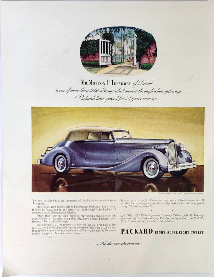 Packard 12 Convertible Victoria Vintage 1935 Car Ad Magazine Print ...