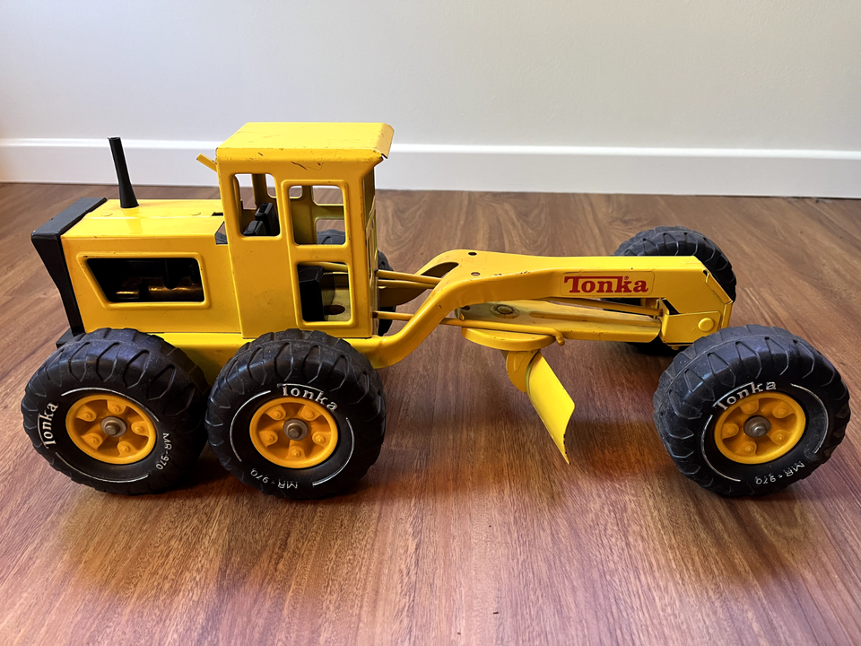 Vintage Tonka Road Grader Metal Toy Truck Yellow Pressed Steel | eBay