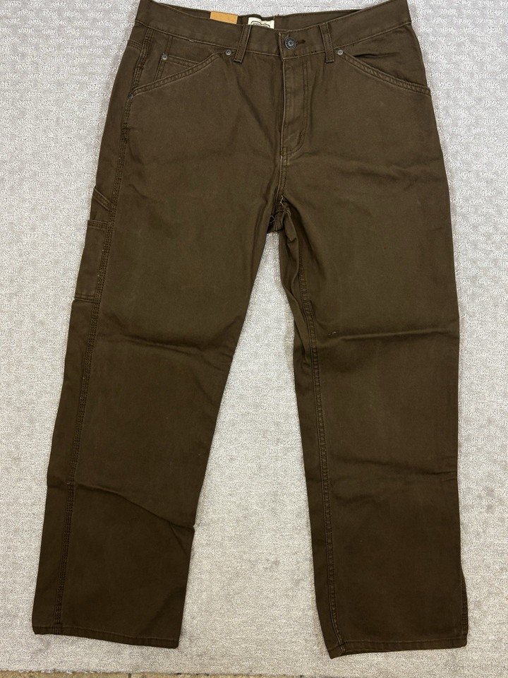 C. E. SCHMIDT WORKWEAR BROWN CANVAS RELAXED FIT Utility Work Jeans SZ ...