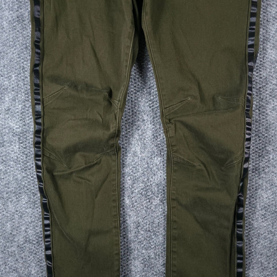 Smoke Rise Men's Brown Denim Pants with Black Side Stripe Moto Style ...