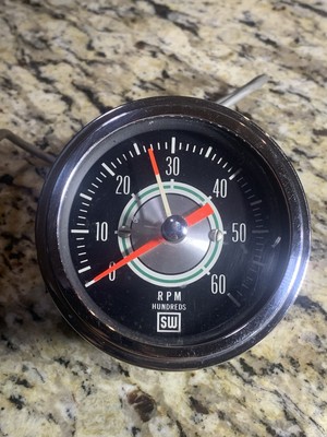 SW Stewart Warner Oil Pressure Gauge Gage Amperes Green Line Vintage ...