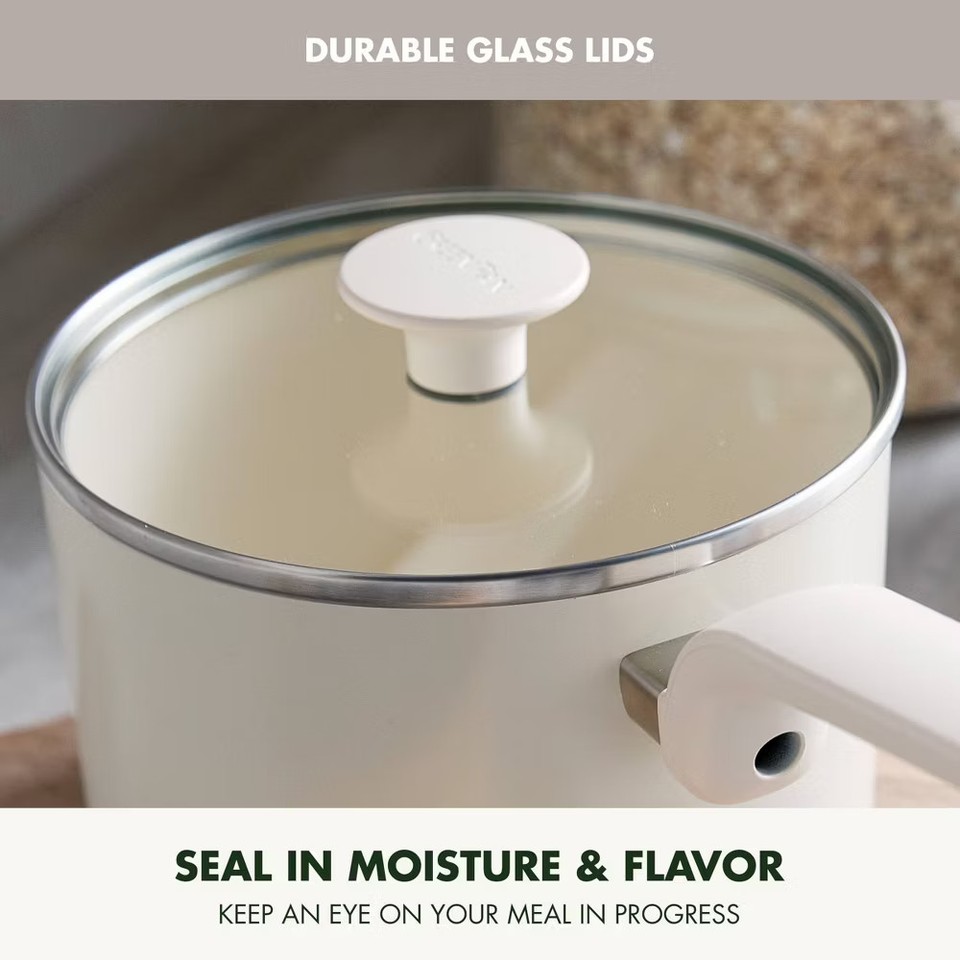 GreenPan Rio Advanced 3qt Ceramic Nonstick Sauce Pan with Lid Cream | eBay