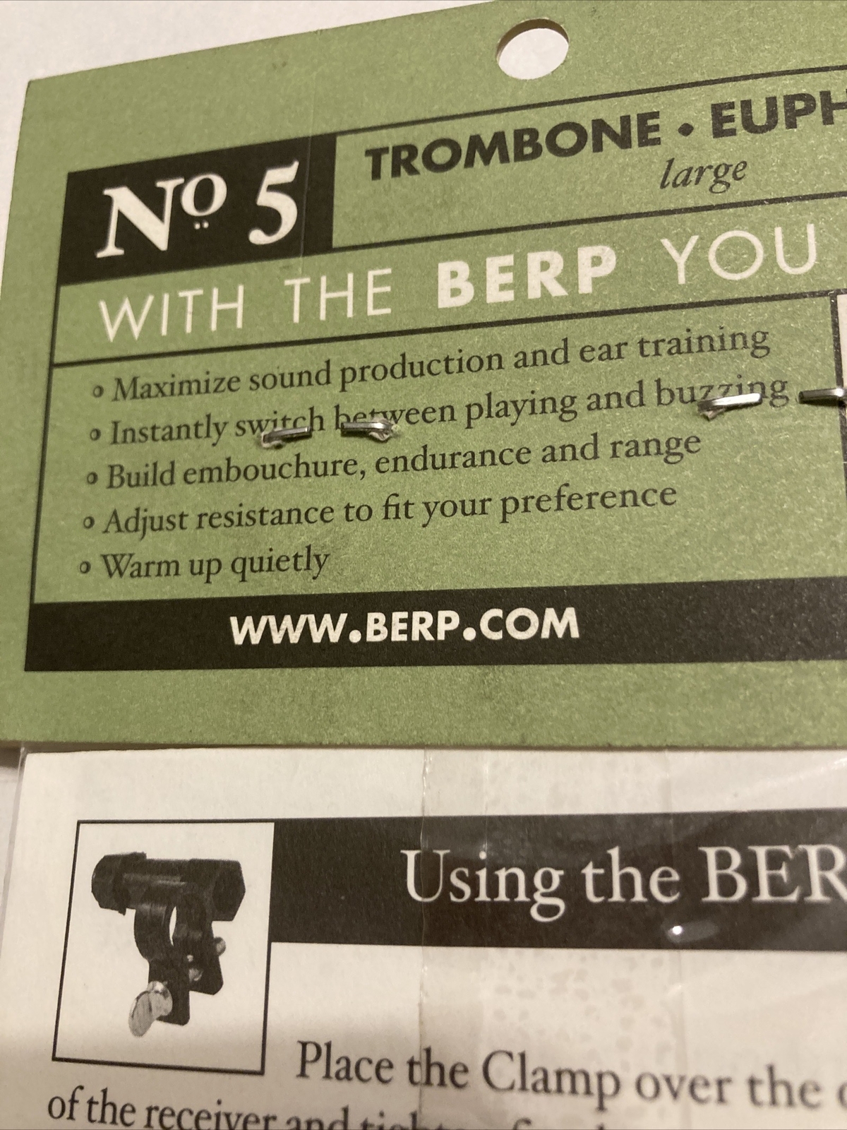 Berp Practice Aid for Trombone and Euphonium With Large Shank ...