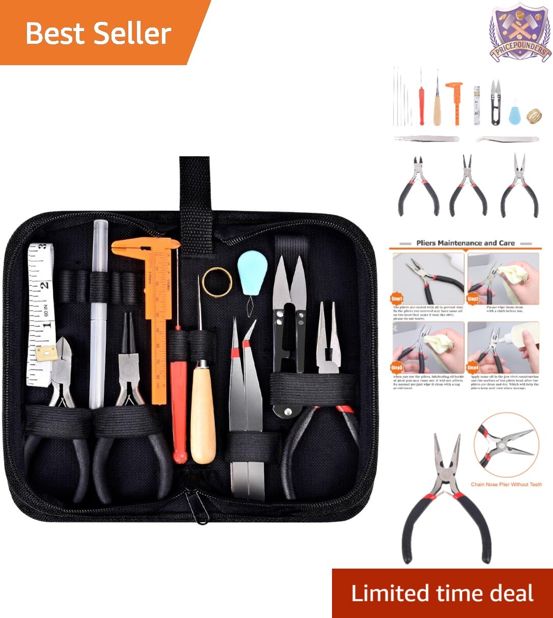 19Pcs Jewelry Making Tools Kit with Zip Case for Crafting and Repair | eBay