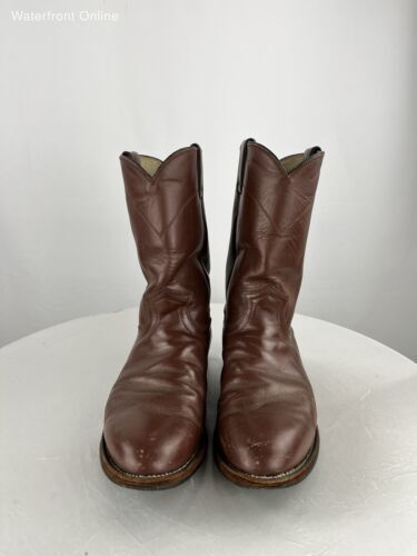 Justin Roper Brown Leather Classic Cowboy Boots Size … - Gem