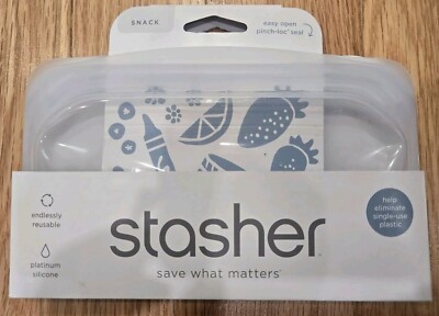 Stasher 100% Silicone Reusable Food Bag Sandwich Size Sealable Leak Free Durable | eBay