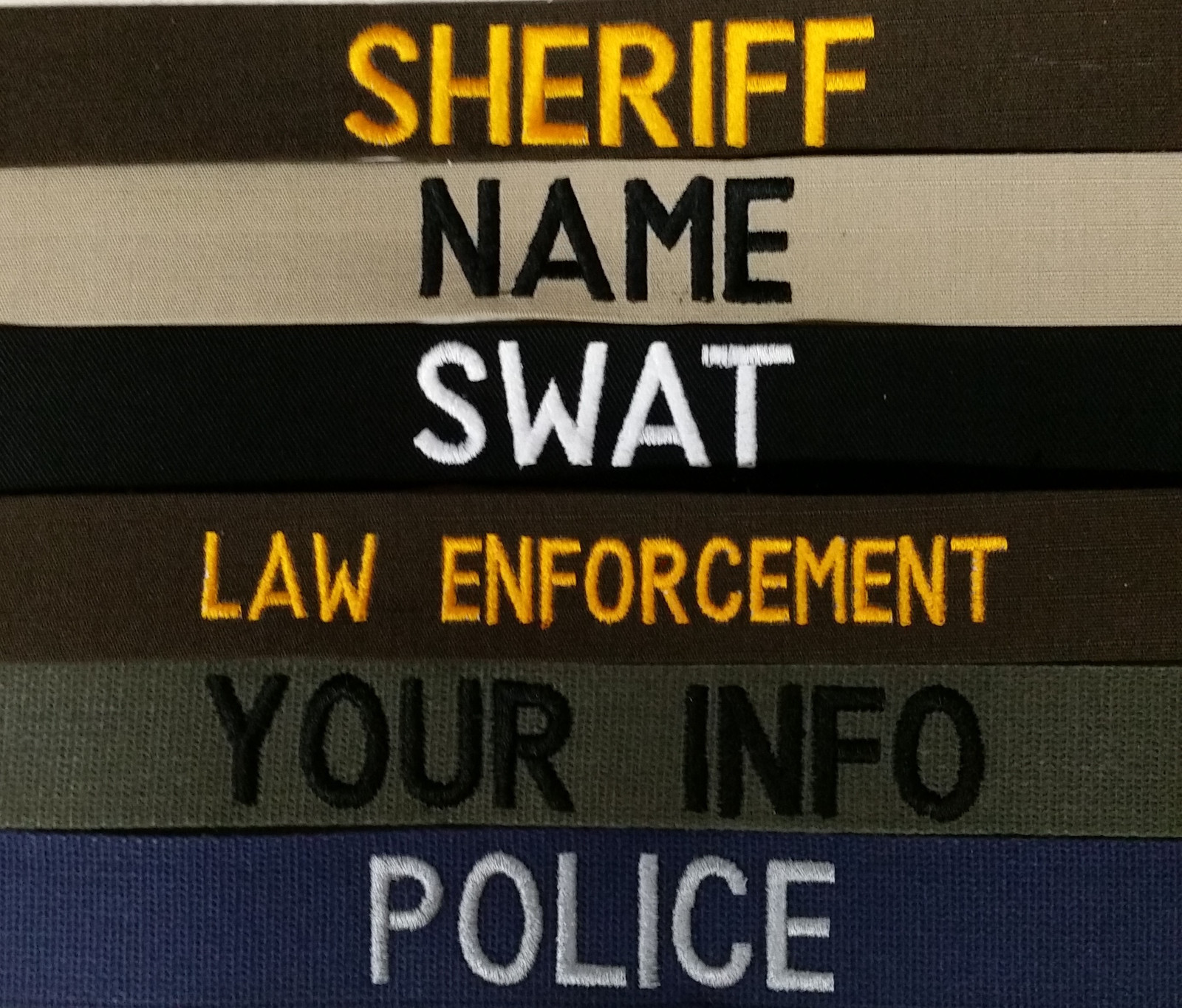 LAW ENFORCEMENT--SECURITY--TACTICAL NAME TAPE WITH HOOK FASTENER | eBay