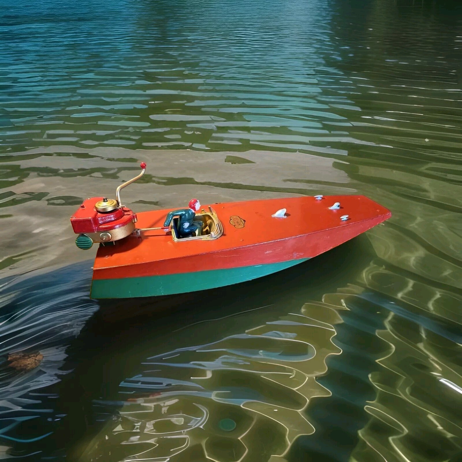 Antique Orkin Craft Outboarder Windup Boat 1920's Wooded Version | eBay