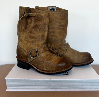 FRYE Gaucho Engineer Boots, Tan, Leather, 6.5M, Completely New Sole ...