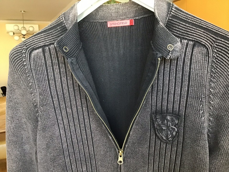 Springfield Men’s Jacket Size M Ziper In The Front Grey Color | eBay