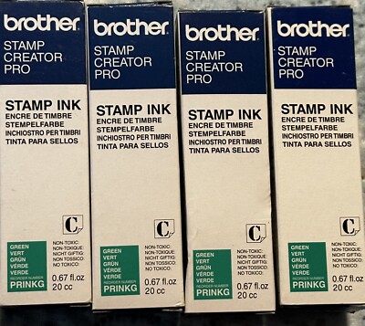 BROTHER STAMP CREATOR PRO GREEN STAMP INK REFILLS .67 fl oz 20 CC(4pz ...