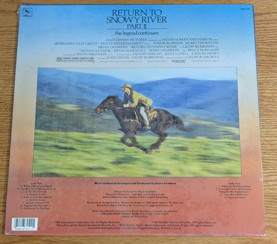 BRUCE ROWLAND – RETURN TO SNOWY RIVER PART II - THE LEGEND (OST) VINYL ...