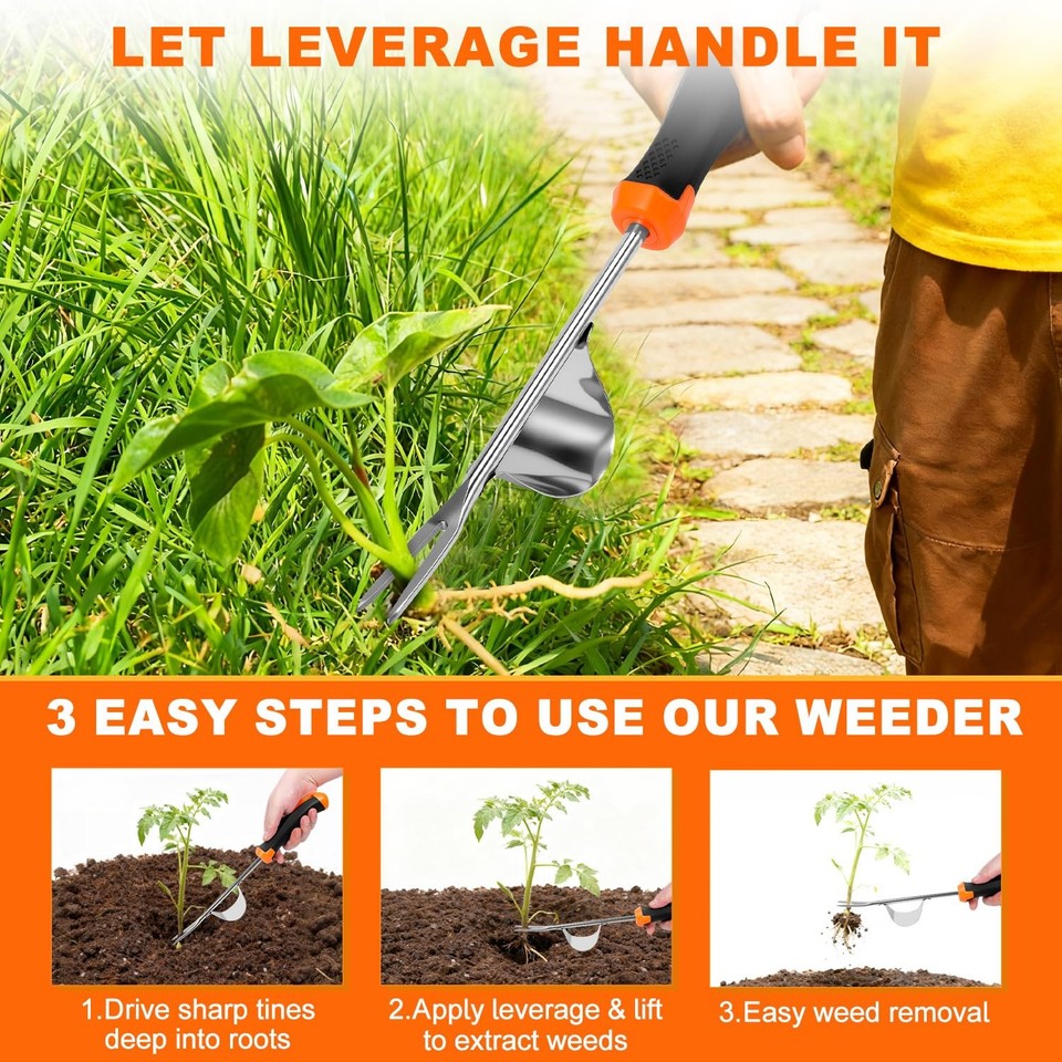 2025 Weed Puller Tool, 4 Pack New Garden Stainless Steel Weeder Tool ...
