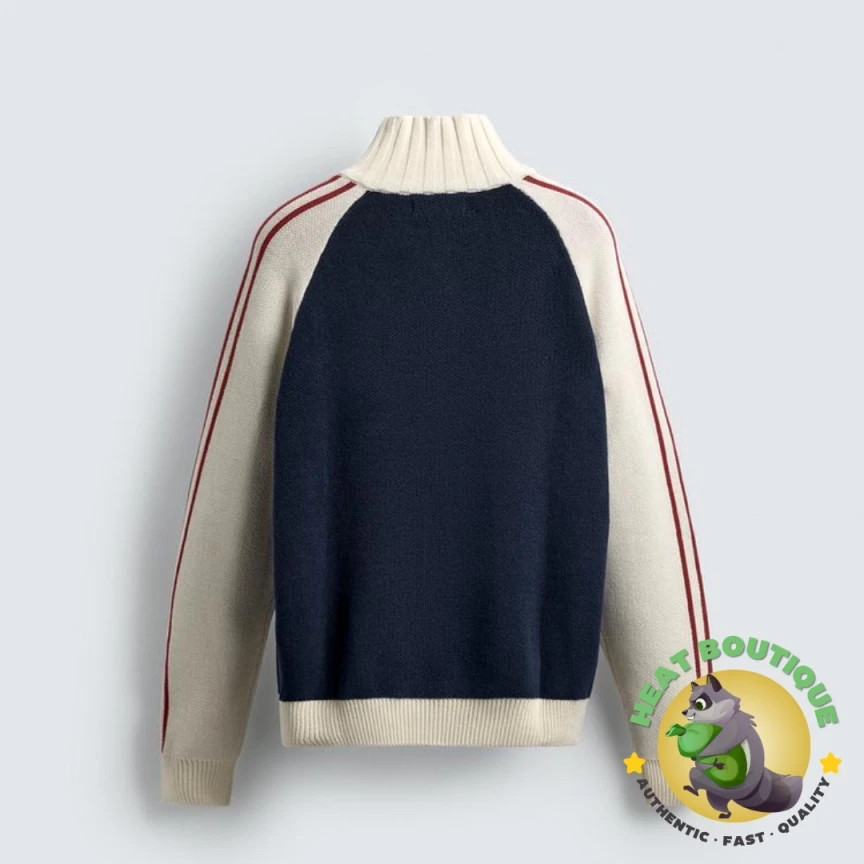 Champion® x Zara Color Block Cardigan Navy Blue [Large] | eBay