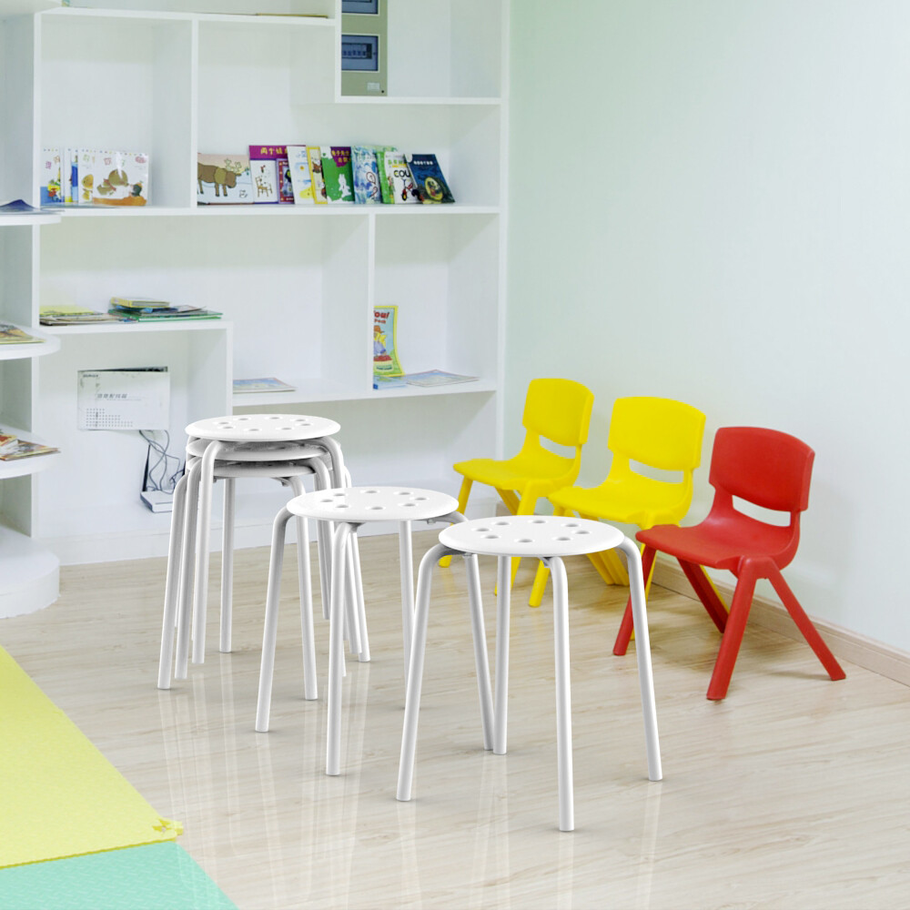 5x Plastic Stack Bar Stools for Kids Children Classroom Backless ...