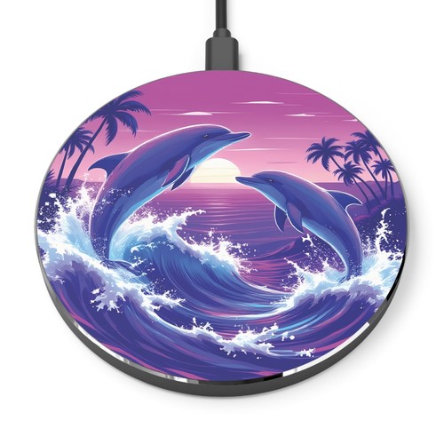 Dolphin Sunset Wireless Charger, Fast Charger for Beach Lovers ...