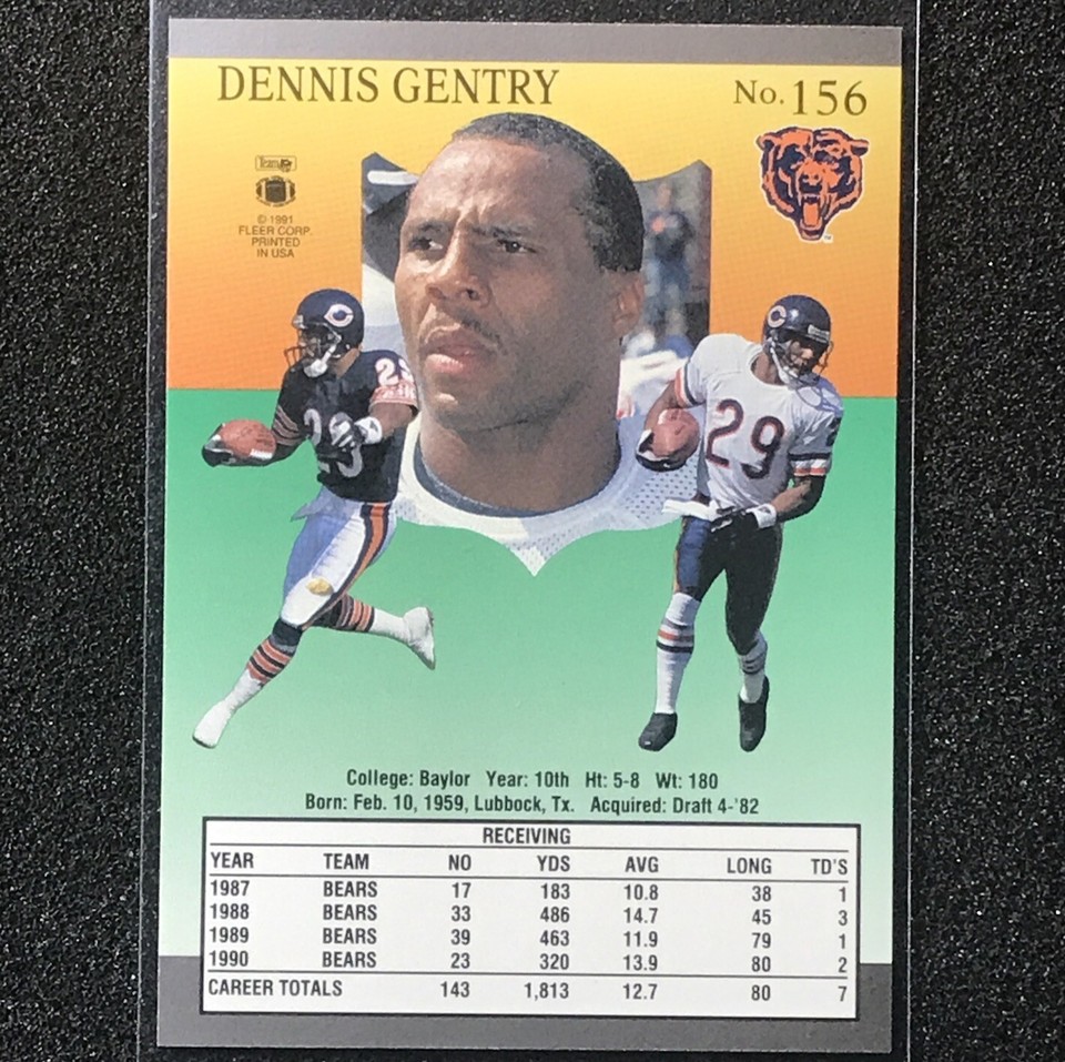 1991 Fleer Ultra Dennis Gentry #156 Chicago Bears | eBay