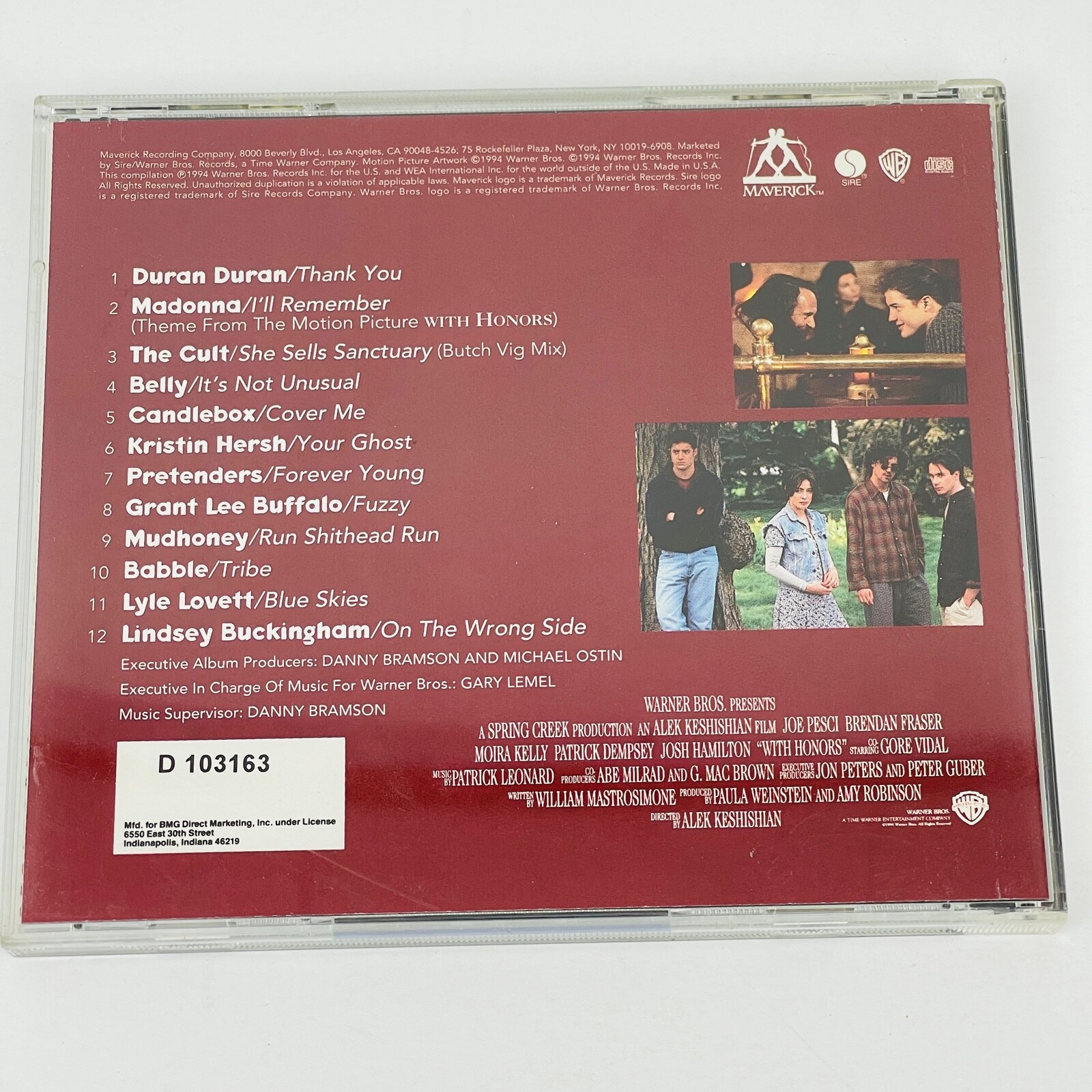 Music From The Motion Picture Soundtrack With Honors CD 1994 by Various ...