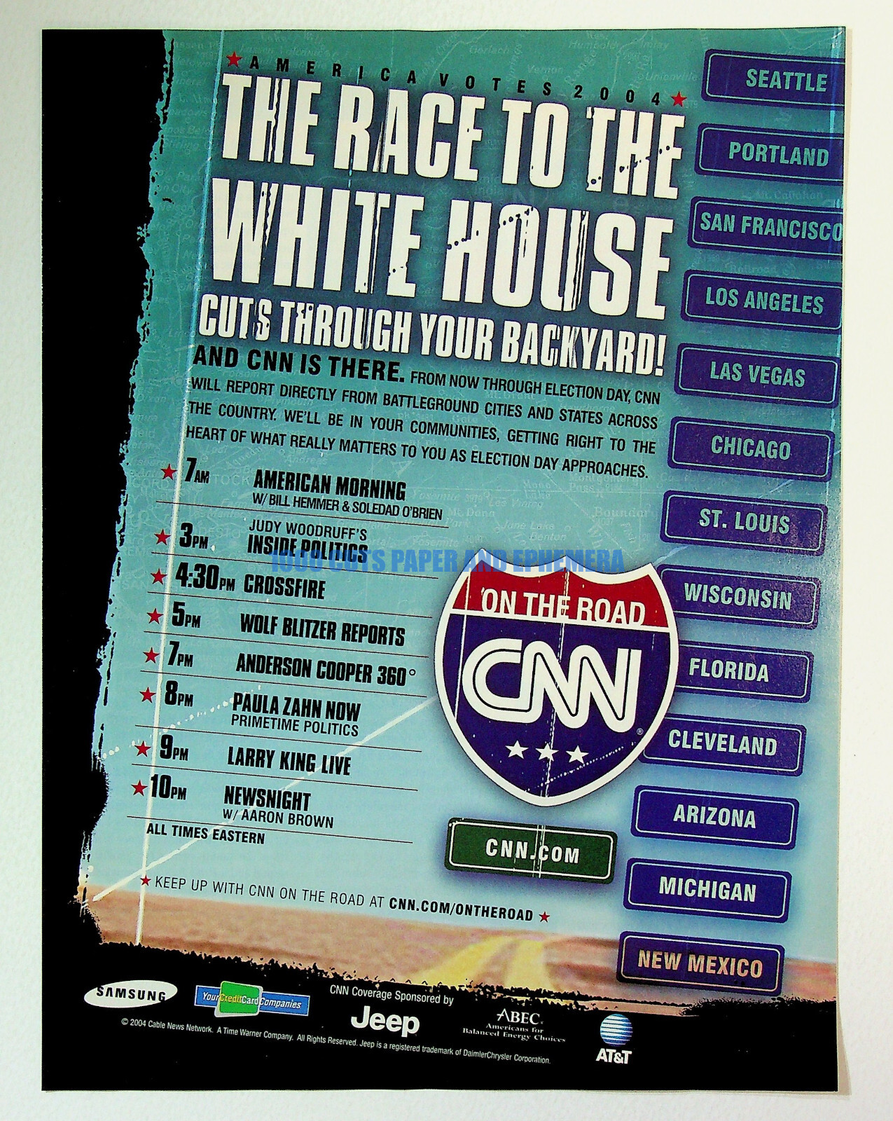 CNN TV News Channel 2004 Election Trade Print Magazine Ad Poster ADVERT ...