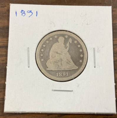 1891 Seated Liberty Quarter 25c - VG Details | eBay