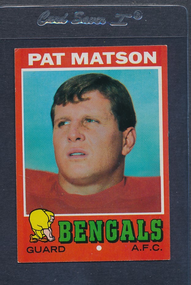 1971 Topps #072 Pat Matson Bengals EX/MT *1078 | eBay
