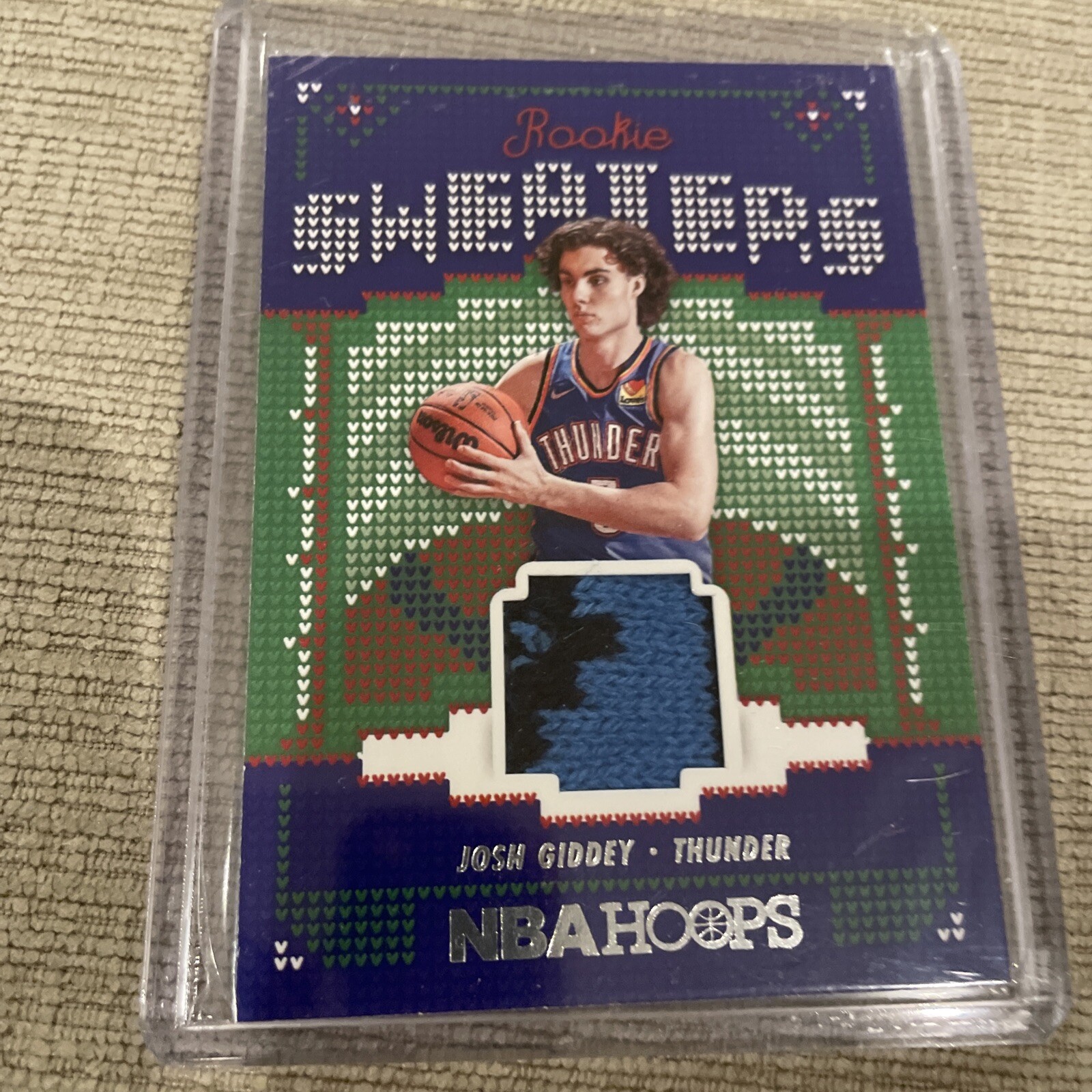 2021-22 NBA Hoops Holiday Edition Josh Giddy RC Rookie Sweater Thunder ...