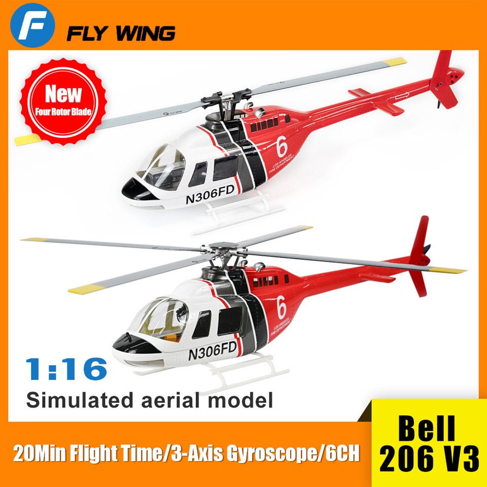 FLYWING Bell 206 V3 RC Helicopter RTF 6CH GPS RC Aircraft US PLUG ne ...