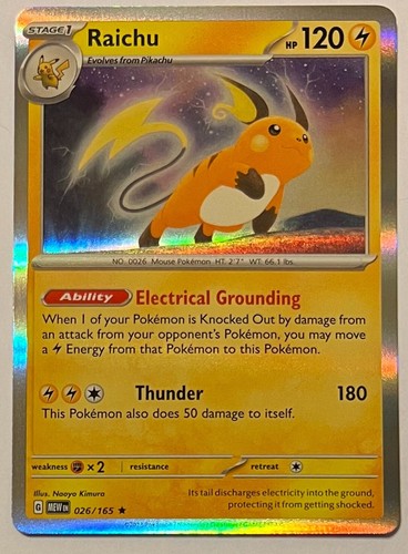 Pokemon TCG Scarlet & Violet 151 - Raichu - Holo Rare - 026/165 - NM | eBay