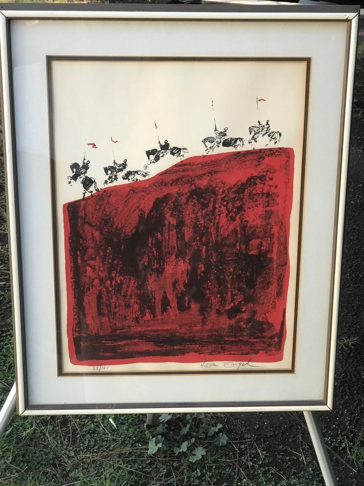NISSAN ENGEL *Horsemen* ABSTRACT MODERN SIGNED LITHOGRAPH Vintage Rare ...
