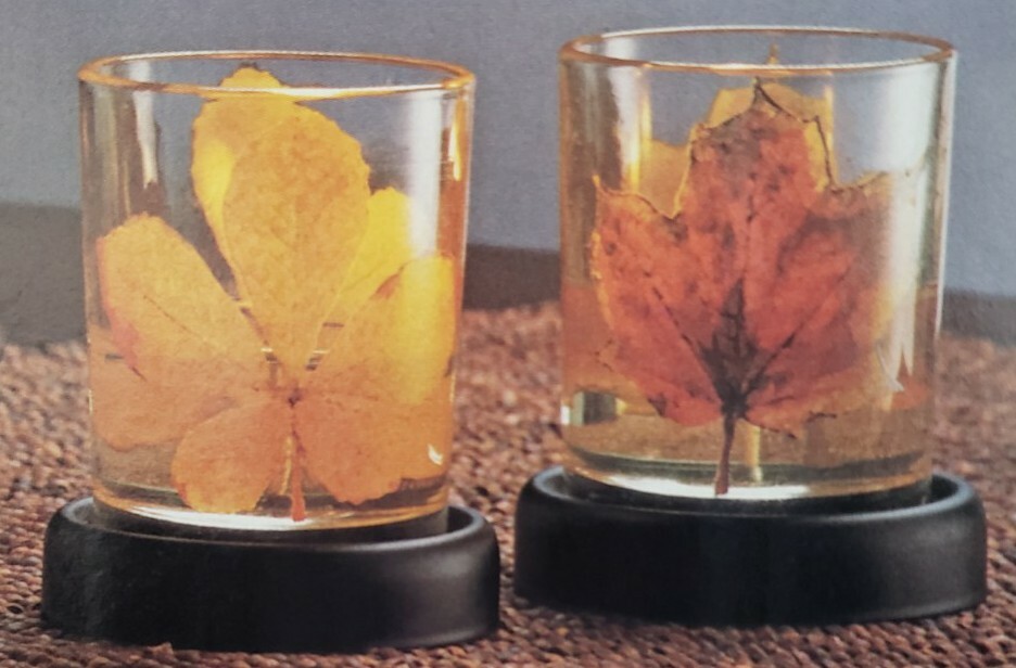 PartyLite Fall Leaves Votive Holder Pair Chestnut Maple Brand New in ...