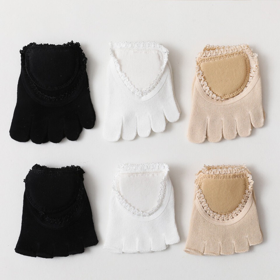 Invisible Non Slip Toe Socks Five Finger Half Foot Socks Toe Separators ...