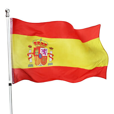 SPANISH FLAG 5FT X 3FT NATIONAL SUPPORTERS SPORTS FIESTA FOOTBALL ...