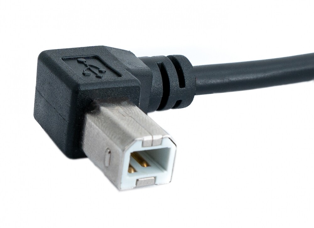 USB 2.0 Kabel 30 cm Typ B Stecker zu Buchse mit Schraube Winkel Adapter ...