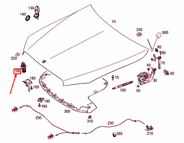 MERCEDES-BENZ C W205 Motorhaubenfederelement A2058800127 NEUES ECHTES ...