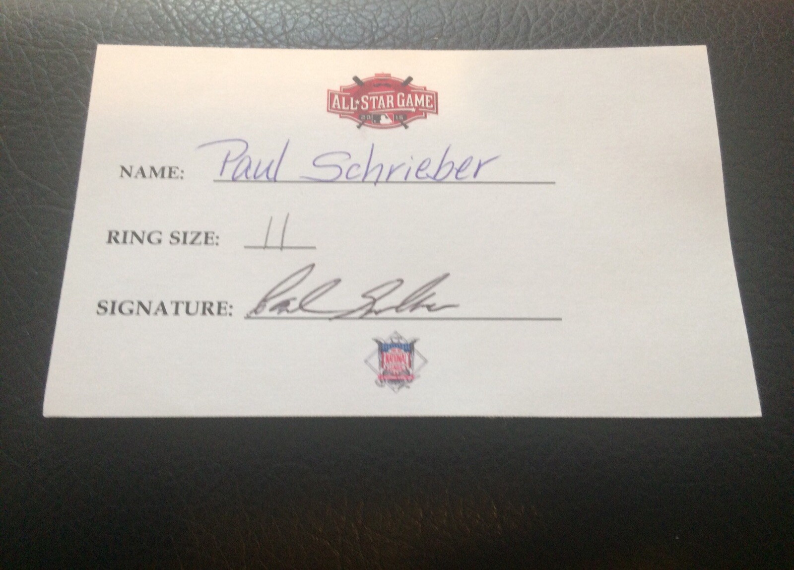 2015 Signed Paul Schrieber All Star Ring Receipt Auto MLB Umpire | eBay