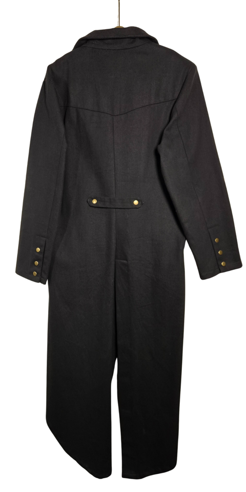 DarcChic Black Steampunk Gothic Military Victorian High Low Trench Tail ...