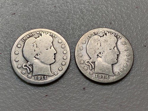 1911-S, 1914-D Barber Quarters Circulated Condition SKU# 35674 | eBay