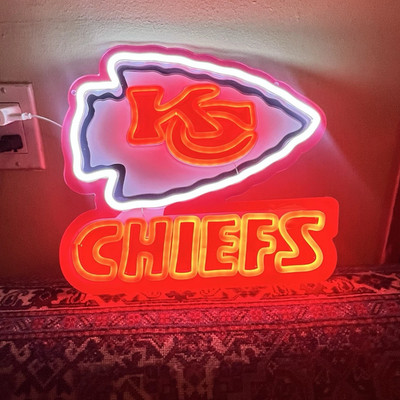 16"x14" Kansas City Chiefs Champions LED Neon Sign With Dimmer USB ...