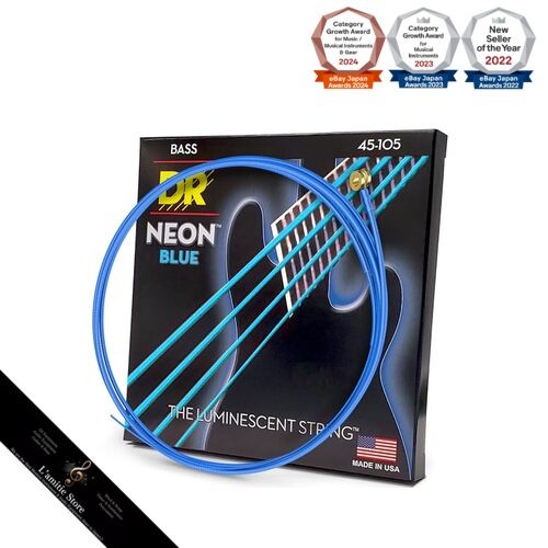 DR Handmade Strings DR Hi-Def Neon Blue Medium Bass Guitar Strings (NBB ...